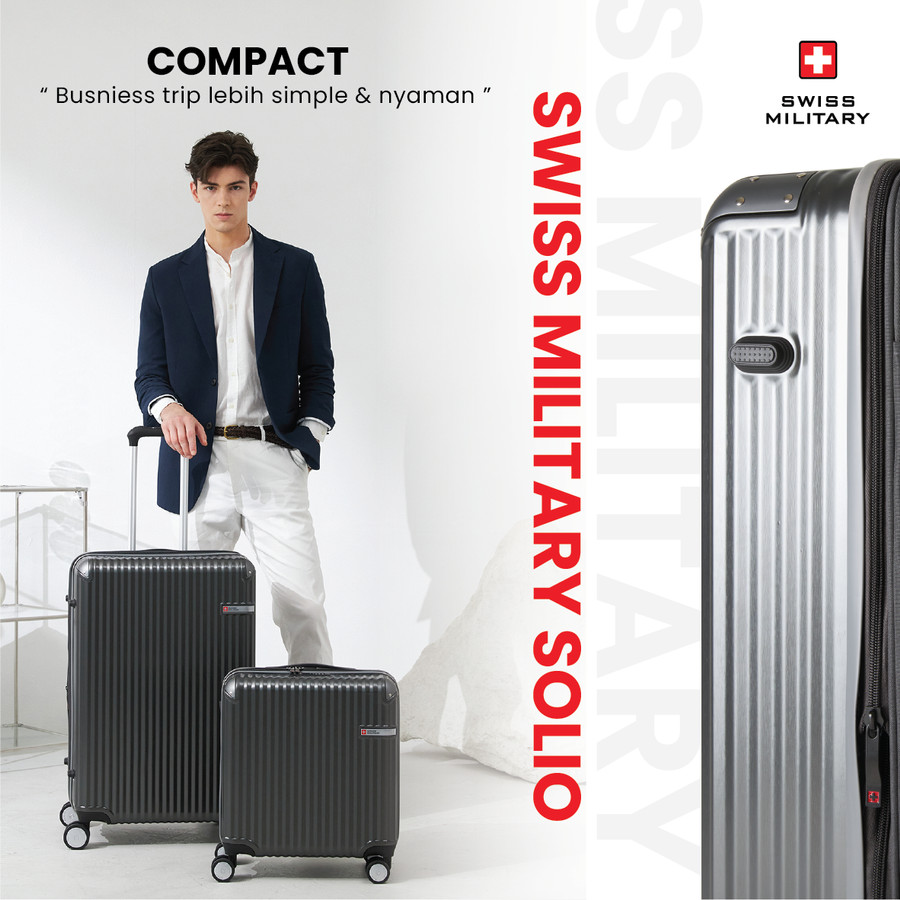 Swiss Military Suitcase Solio 18 Inch – Grey - Swiss Military